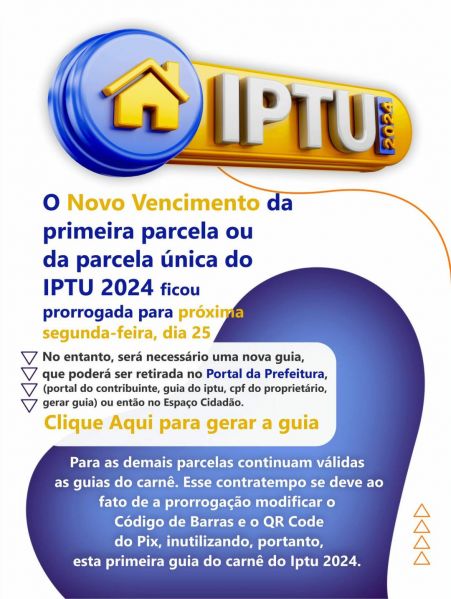 Vencimento da primeira parcela ou da parcela única do IPTU em Santo ...